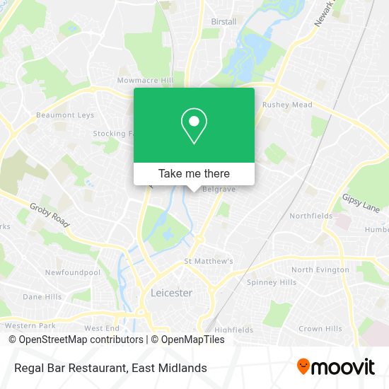 How to get to Regal Bar Restaurant in Leicester by bus?