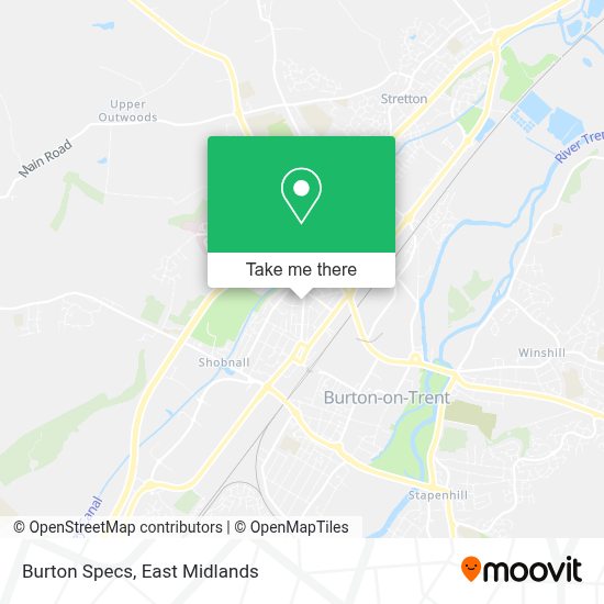 How to get to Burton Specs in East Midlands by bus or train?