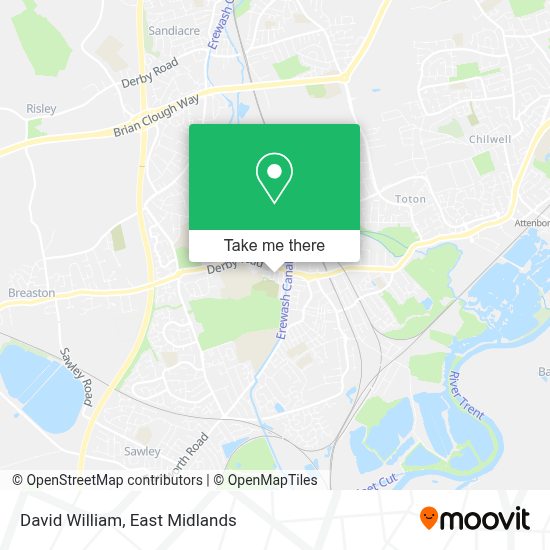 How to get to David William in Erewash by bus or train?
