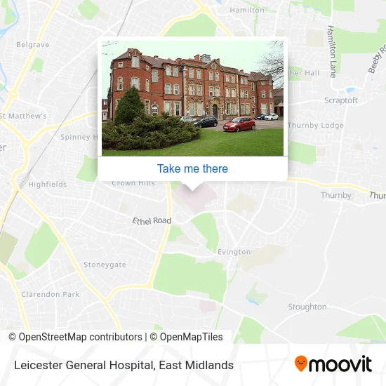 How to Get to Leicester General Hospital by Bus or Train?