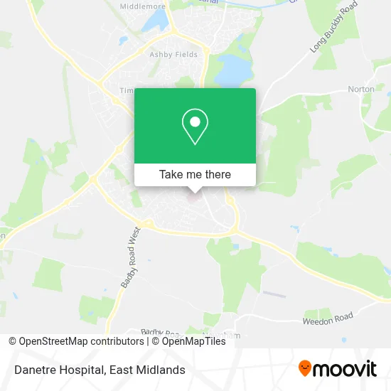 How to Get to Danetre Hospital in Daventry by Bus?