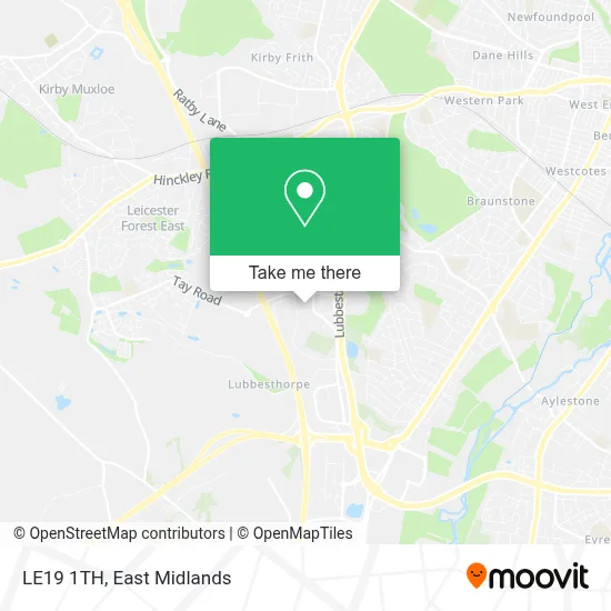 How to Get to LE19 1TH in Blaby by Bus?