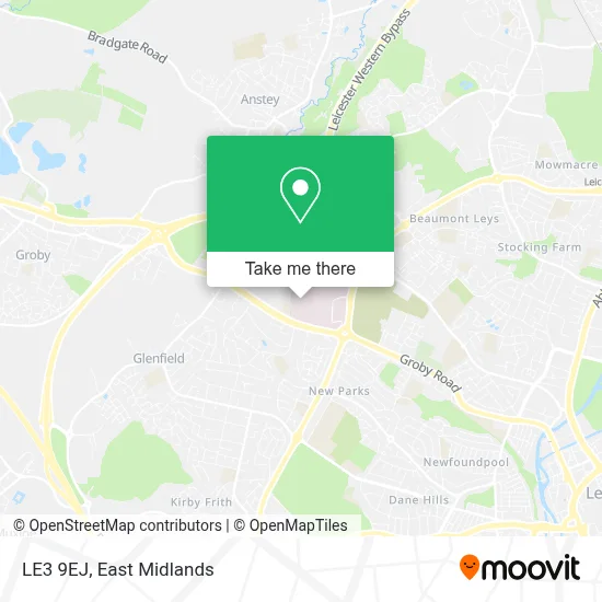 How to Get to LE3 9EJ in Leicester by Bus?