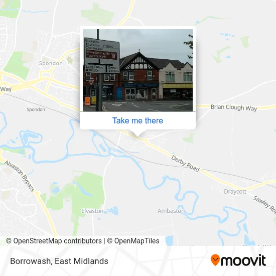 How to Get to Borrowash in Erewash by Bus or Train?