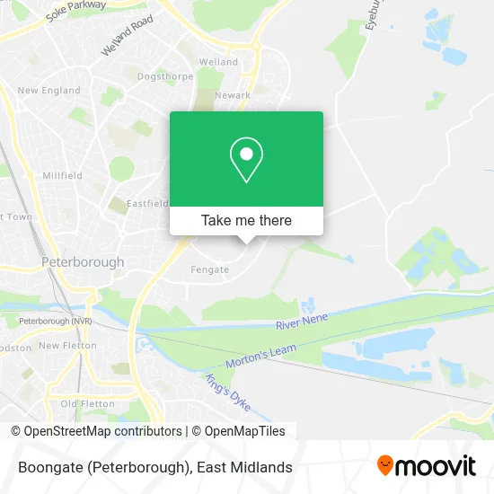 How to Get to Boongate (Peterborough) by Bus or Train?