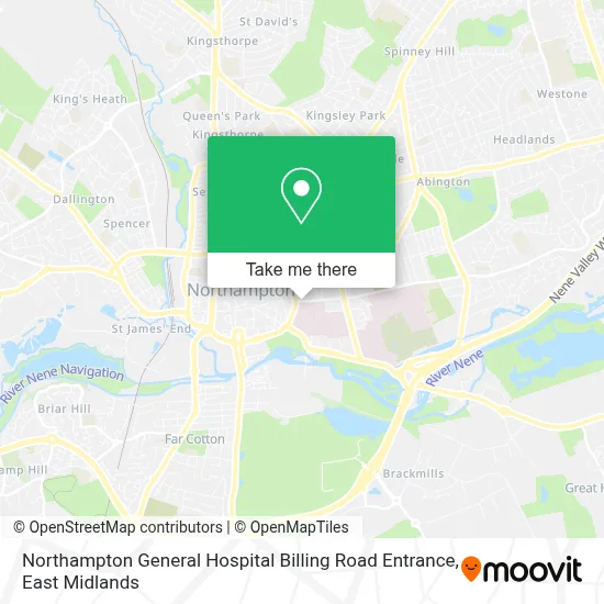 How to Get to Northampton General Hospital Billing Road Entrance by Bus ...