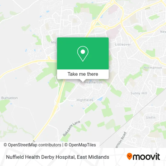 How to Get to Nuffield Health Derby Hospital by Bus?