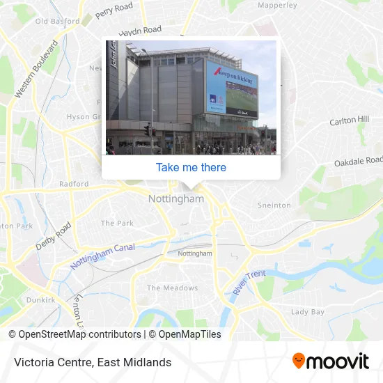 How to Get to Victoria Centre in Nottingham by Bus, Train or Light Rail?
