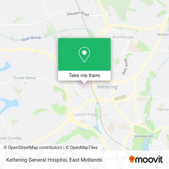 How to Get to Kettering General Hospital by Bus or Train?