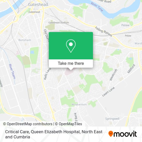 How to Get to Critical Care, Queen Elizabeth Hospital in Gateshead by ...