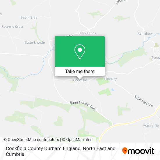 How to get to Cockfield County Durham England by bus?