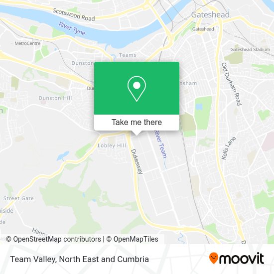 How to Get to Team Valley in Gateshead by Bus or Underground?