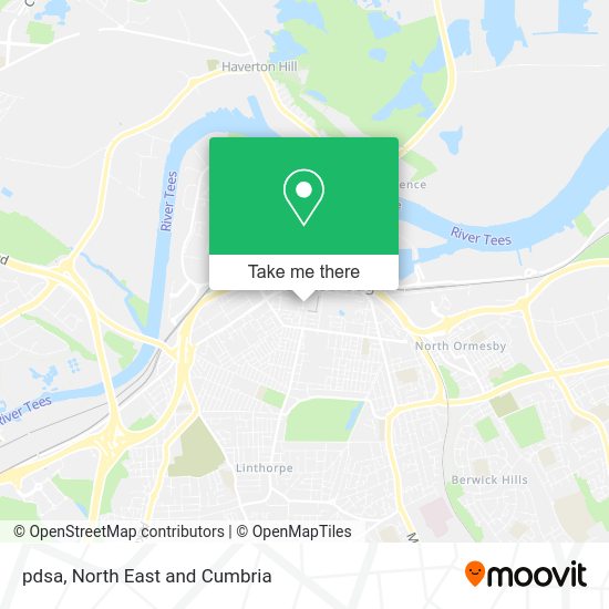 How to get to pdsa in Middlesbrough by bus or train?