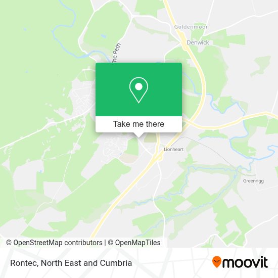 How to get to Rontec in Northumberland by bus?