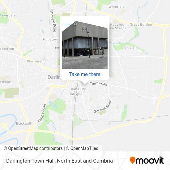 How to Get to Darlington Town Hall by Bus or Train?