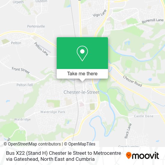 How to Get to Bus X22 (Stand H) Chester le Street to Metrocentre via ...