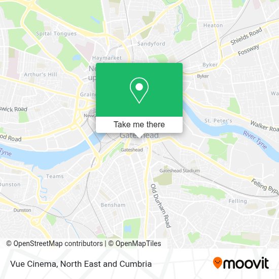 How to Get to Vue Cinema in Gateshead by Bus or Underground?