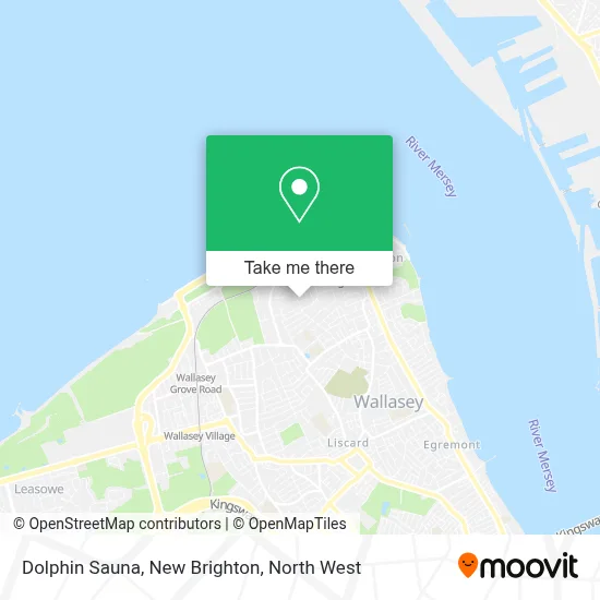 How to Get to Dolphin Sauna, New Brighton in Wallasey by Train or Bus?