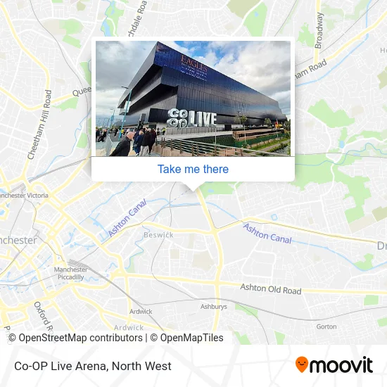 How to Get to Co-OP Live Arena in Manchester by Light Rail, Bus or Train?