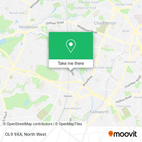 How to Get to OL9 9XA in Middleton by Bus, Train or Light Rail?