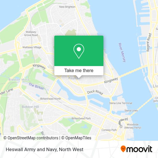 How to get to Heswall Army and Navy in Wallasey by bus or train?