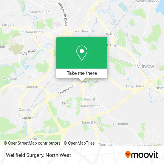 How to Get to Wellfield Surgery in Rochdale by Bus or Light Rail?