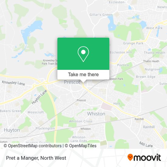 How to get to Pret a Manger in St Helens by bus or train?
