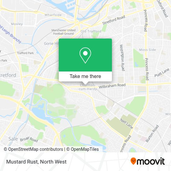 How to get to Mustard Rust in Manchester by bus, light rail or train?