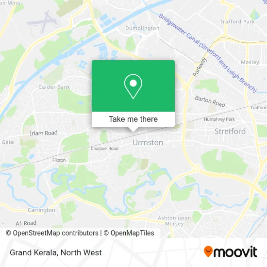 How to Get to Grand Kerala in Urmston by Bus, Train or Light Rail?