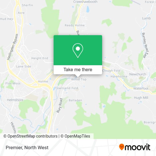 How to get to Premier in Rawtenstall by bus or train?