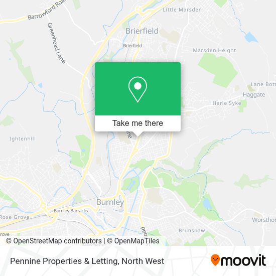 How to get to Pennine Properties & Letting in Burnley by bus or train?