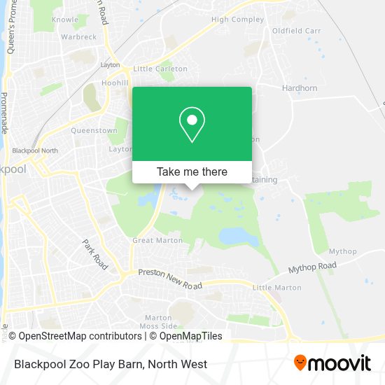 How to get to Blackpool Zoo Play Barn by bus, light rail or train?