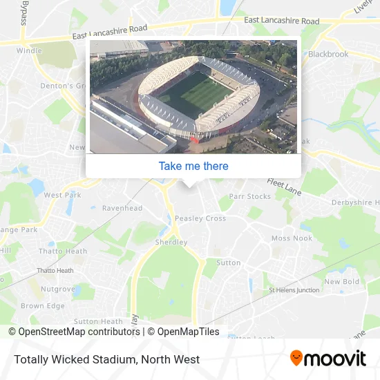 How to Get to Totally Wicked Stadium in St Helens by Bus or Train?