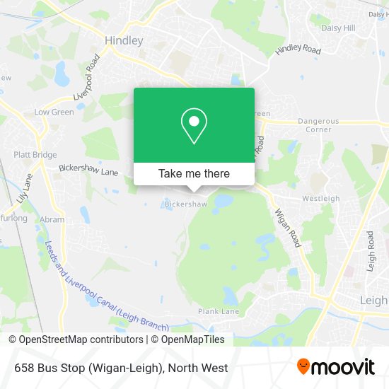 How to Get to 658 Bus Stop (Wigan-Leigh) by Bus or Train?