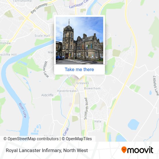 How to Get to Royal Lancaster Infirmary by Bus, Train or Light Rail?
