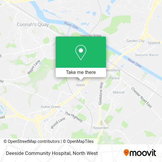 How to Get to Deeside Community Hospital in Flintshire by Bus or Train?