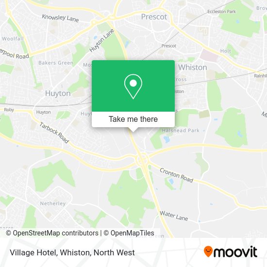 How to Get to Village Hotel, Whiston in Huyton by Bus or Train?