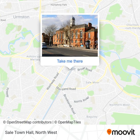 How to Get to Sale Town Hall by Light Rail, Bus or Train?