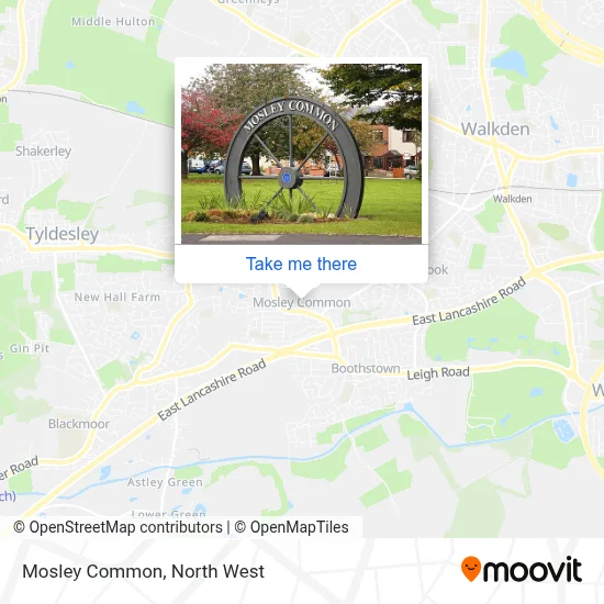 How to Get to Mosley Common in Boothstown by Bus, Train or Light Rail?