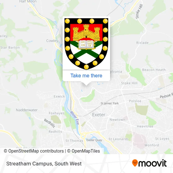 How to Get to Streatham Campus in Exeter by Bus or Train?