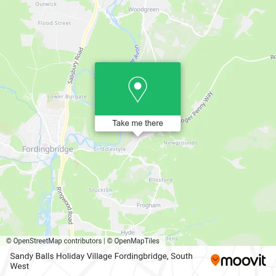 How to Get to Sandy Balls Holiday Village Fordingbridge in Godshill by Bus?