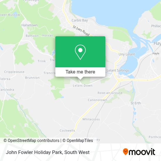 How to Get to John Fowler Holiday Park in Ludgvan by Bus or Train?