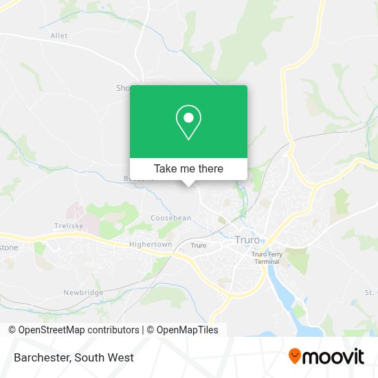 How to get to Barchester in Cornwall by bus or train?