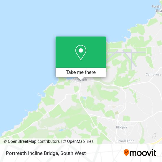 How to get to Portreath Incline Bridge in Cornwall by bus or train?