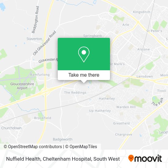 How to Get to Nuffield Health, Cheltenham Hospital by Bus or Train?