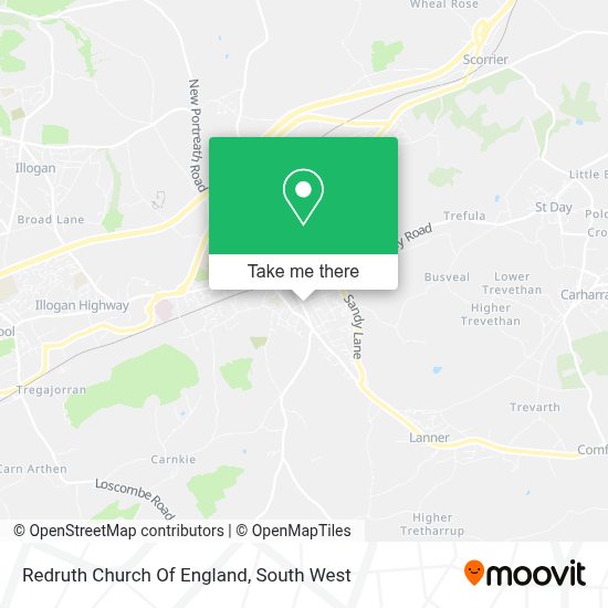 How to get to Redruth Church Of England by bus or train?