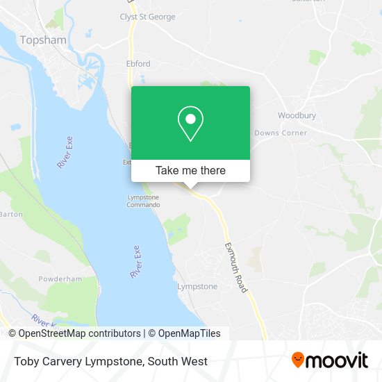How to Get to Toby Carvery Lympstone in Woodbury by Bus or Train?