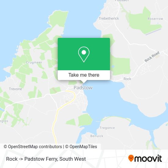 How to get to Rock -> Padstow Ferry in South West by bus or train?
