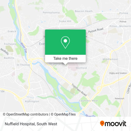 How to Get to Nuffield Hospital in Exeter by Bus or Train?