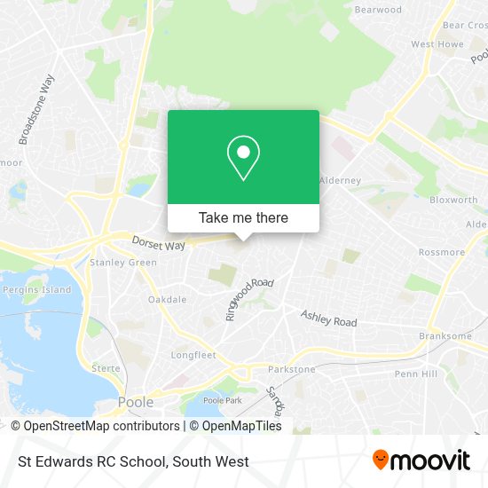 How to get to St Edwards RC School in Bournemouth by bus or train?